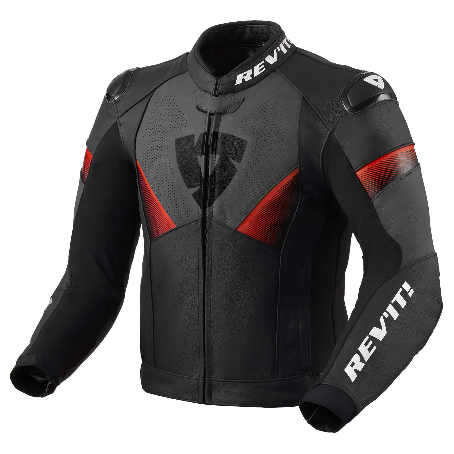 Rev'it! Leather Jacket - Argon 2 - Black Red