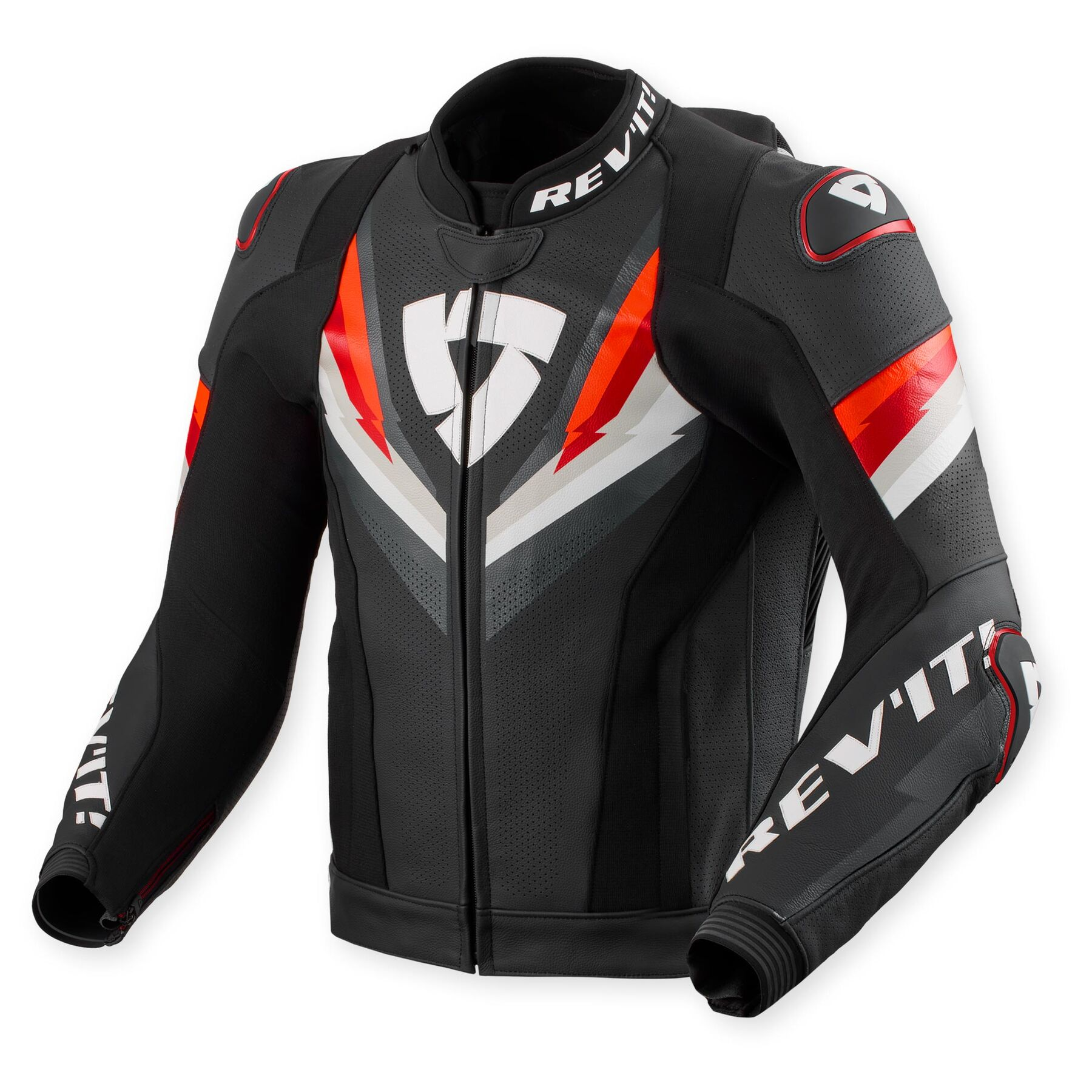 Rev'it! Leather Jacket - Quantum 3 Pro - Black Red